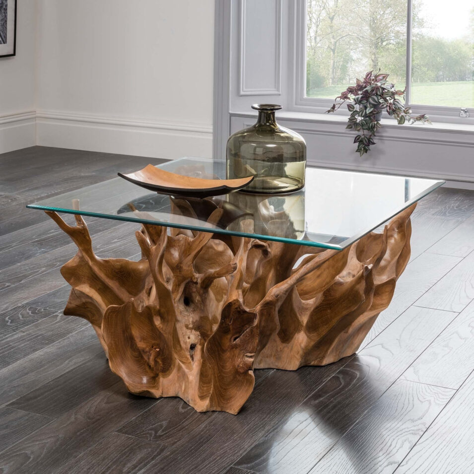 Create an Organic Focal Point with Tree Root Coffee Table Bases ...